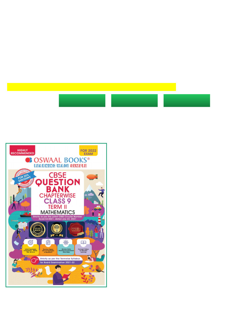 (Ebook) Oswaal CBSE Question Bank Chapterwise For Term 2, Class 9 ...