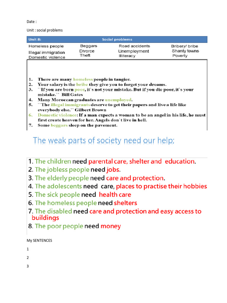 Social Problems Lessons | PDF