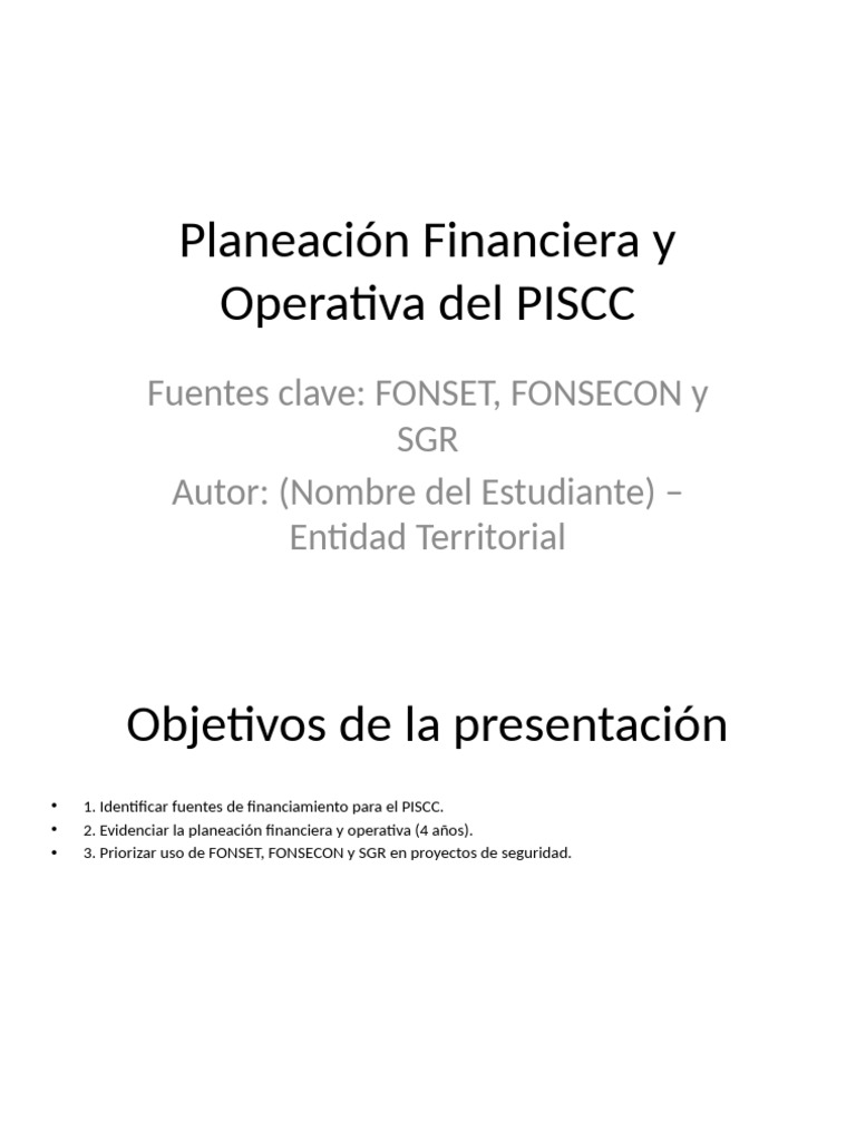 PISCC Planeacion Financiera Operativa v2 | PDF | Sustentabilidad ...
