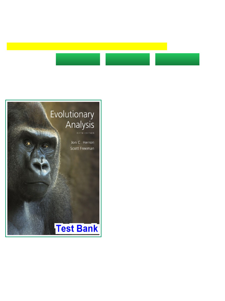 Evolutionary Analysis 5th Edition Herron Test Bank full | PDF ...