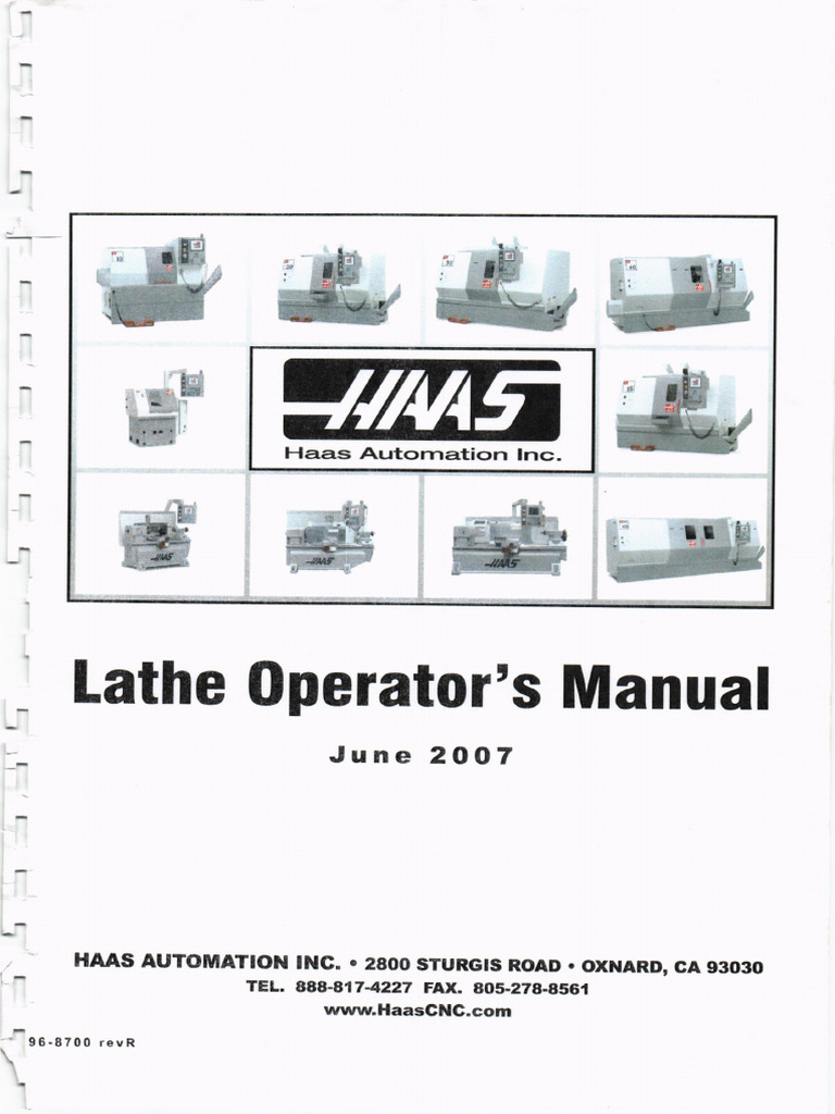 Haas Lathe Operator Manual 2007 | PDF