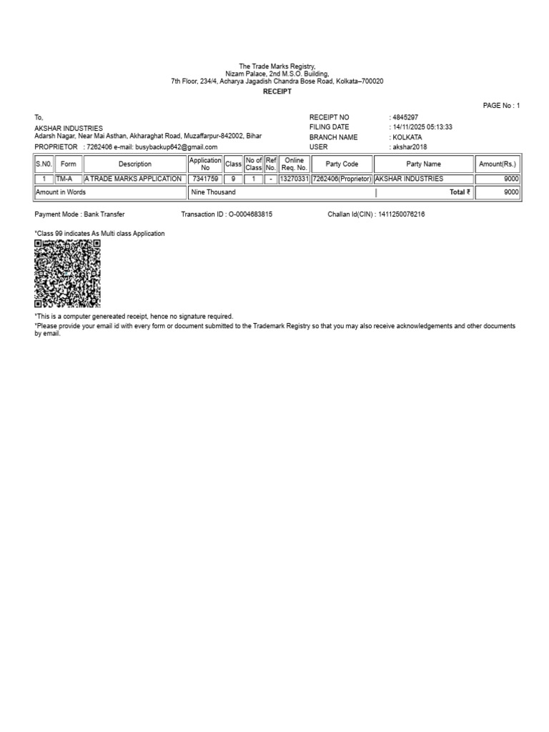 Akshar Payment Slip | PDF