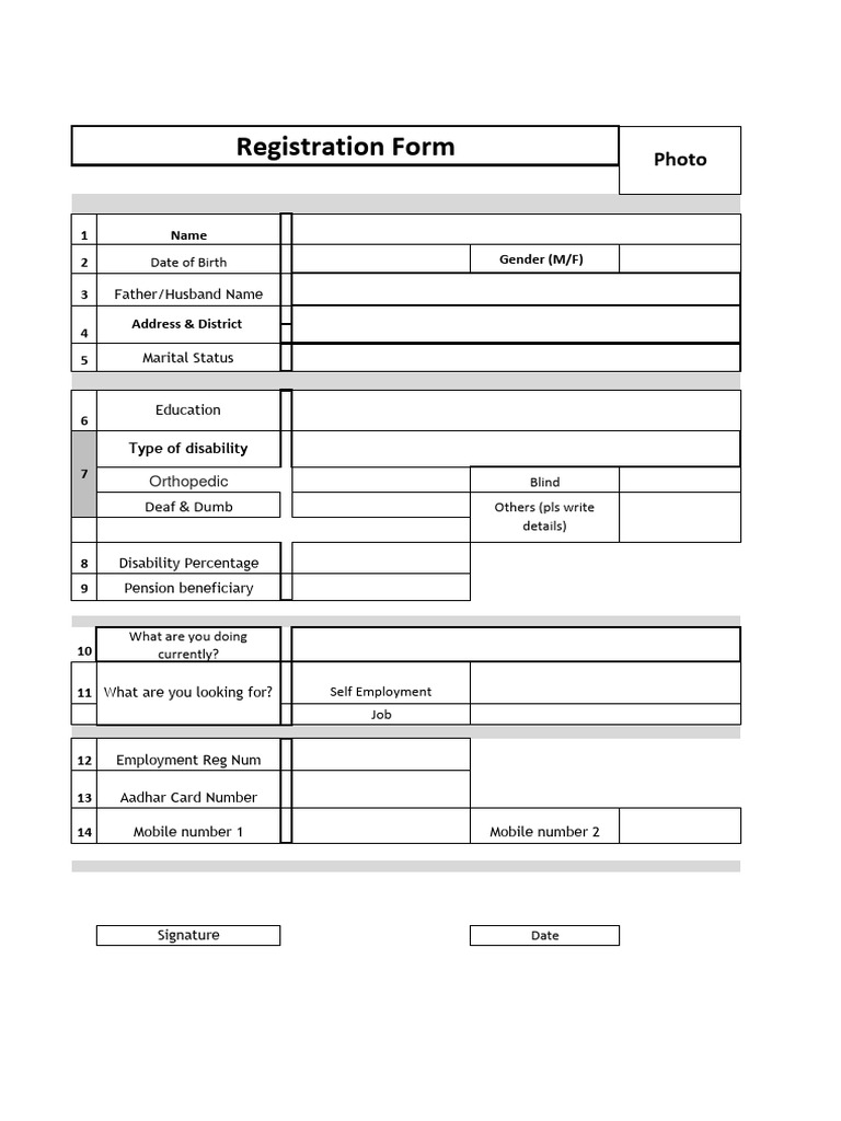 Registration Form: Photo | PDF