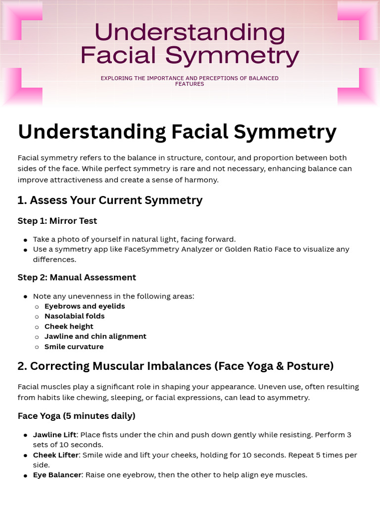 Enhancing Facial Symmetry Guide | PDF | Face | Symmetry