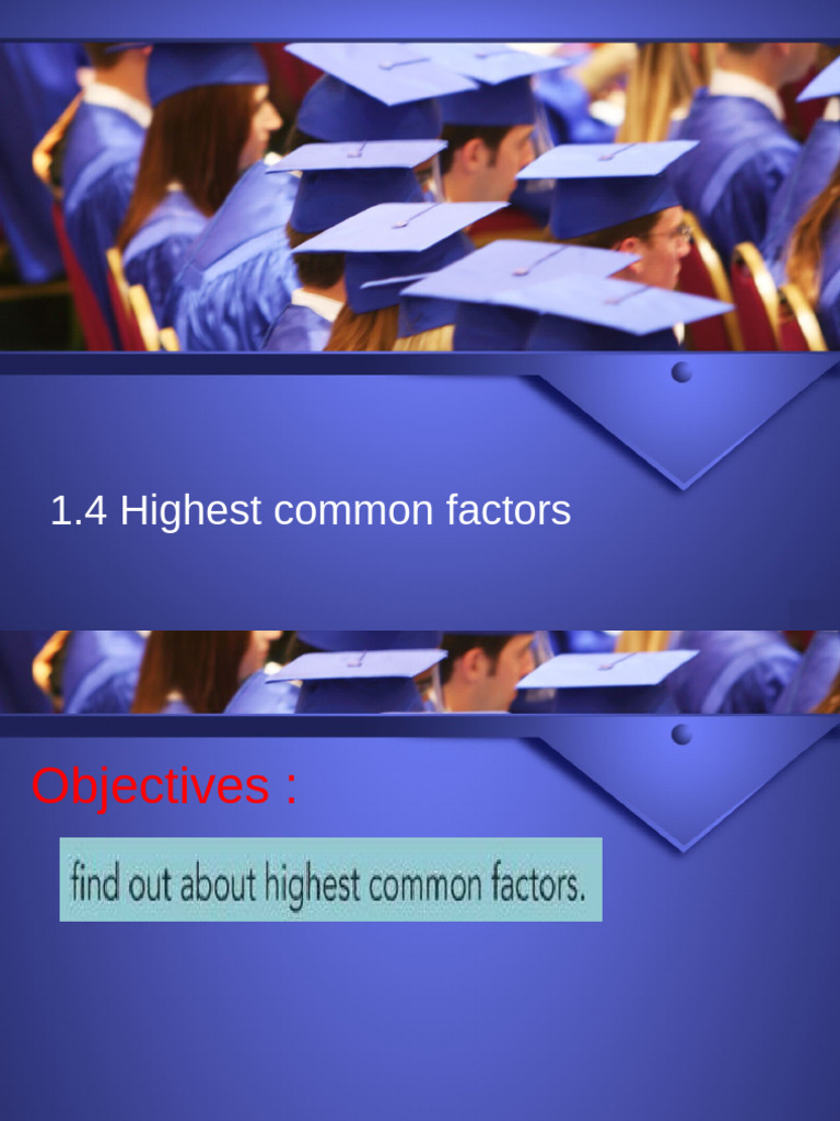 L1.4 Highest Common Factors | PDF