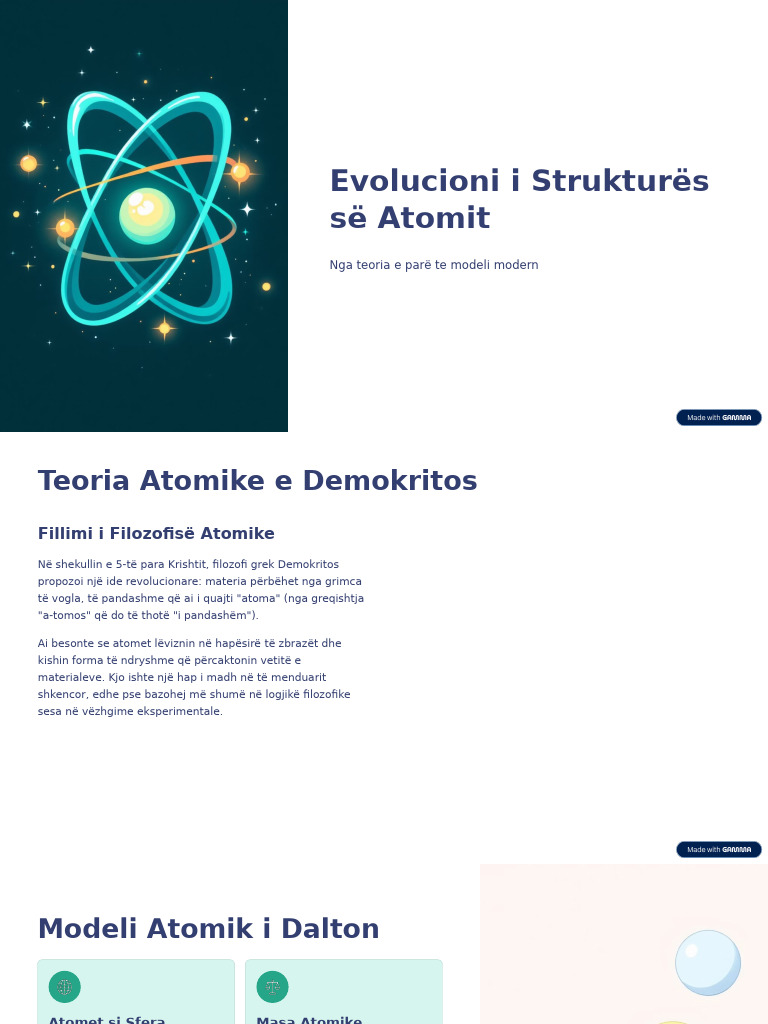 Evolucioni I Struktures Se Atomit | PDF