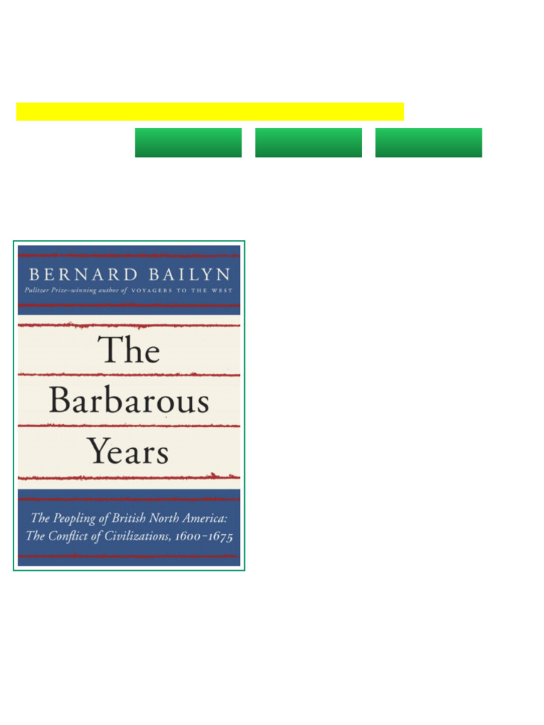 The Barbarous Years Bernard Bailyn full | PDF