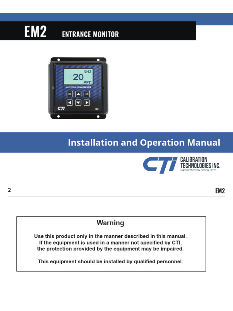 CTI Entrance Monitor EM2 Manual Eng | PDF | Relay | Power Supply
