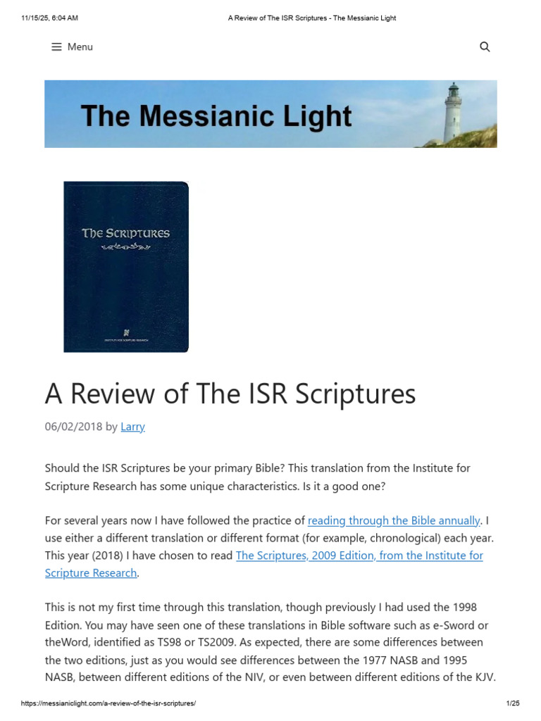 ISR Scriptures Review and Insights | PDF | Bible | Chapters And Verses ...