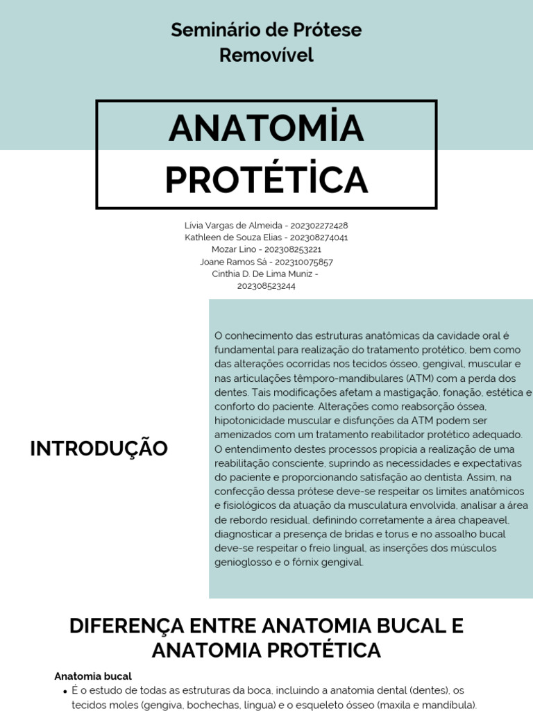 Anatomia Protética | PDF | Odontologia | Boca