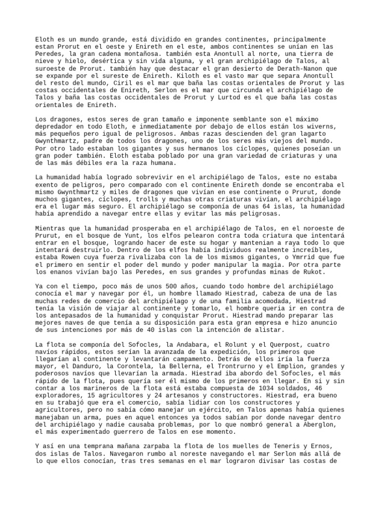 Eloth: Conquista y criaturas míticas | PDF | Duendes | Continuar