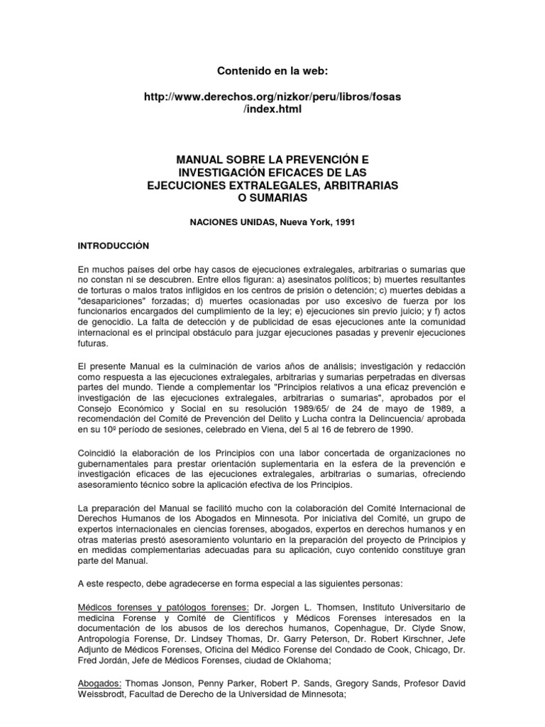 Protocolo Minnesota | PDF | Pena capital | Evidencia (ley)