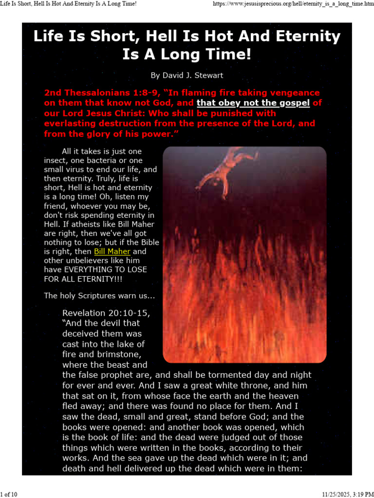 Life Is Short, Hell Is Hot and Eternity Is A Long Time! | PDF | Judas ...