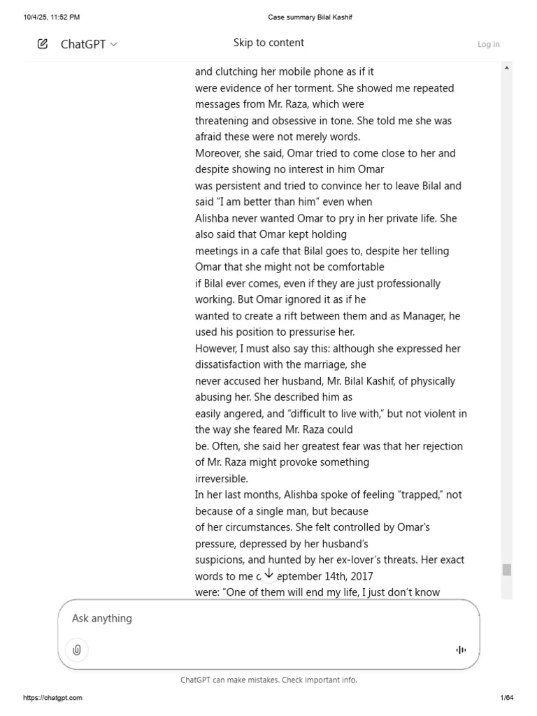 Case Summary Bilal Kashif | PDF