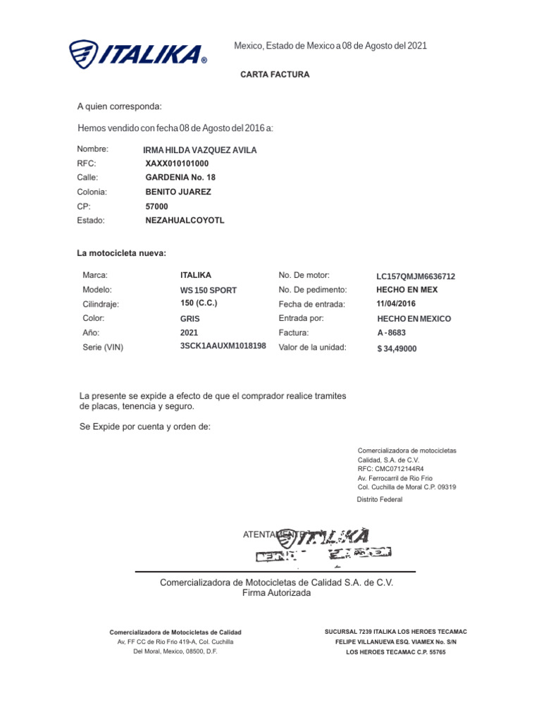 656731931-9146856carta 124857 | PDF | México | Motociclismo