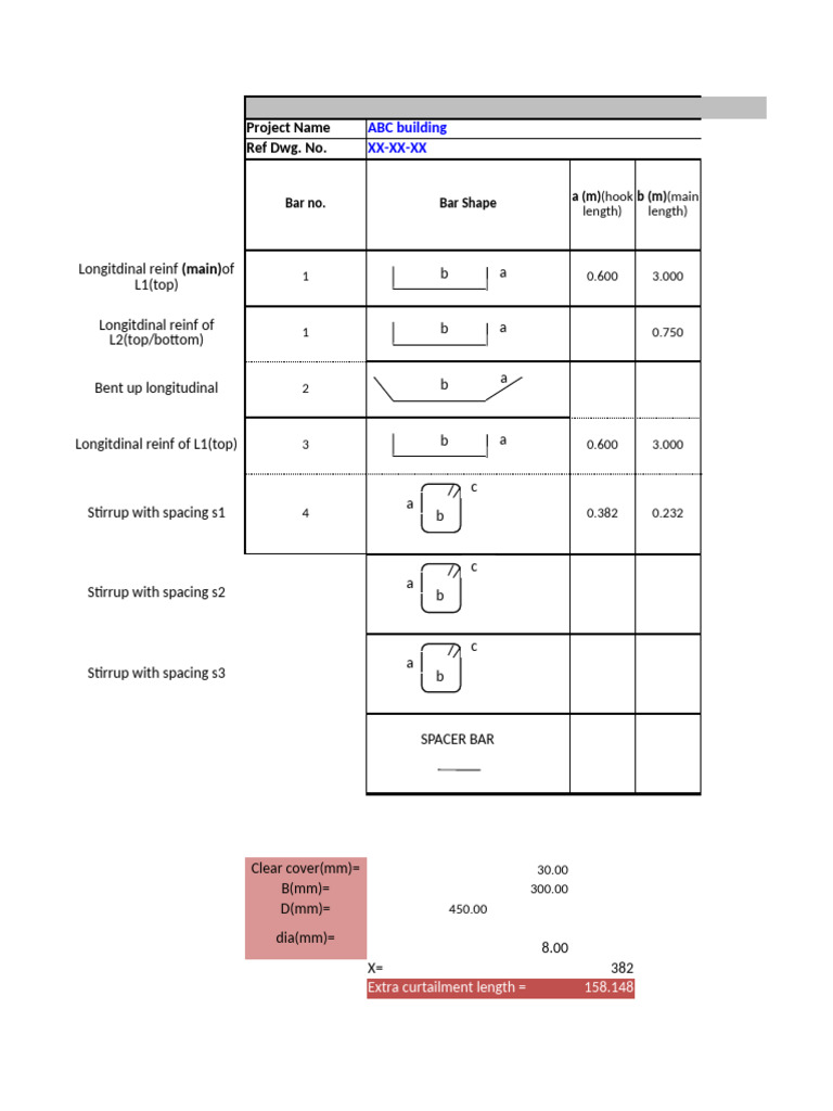 BBS Template For RCC Beam | PDF | Rna Splicing | Beam (Structure)