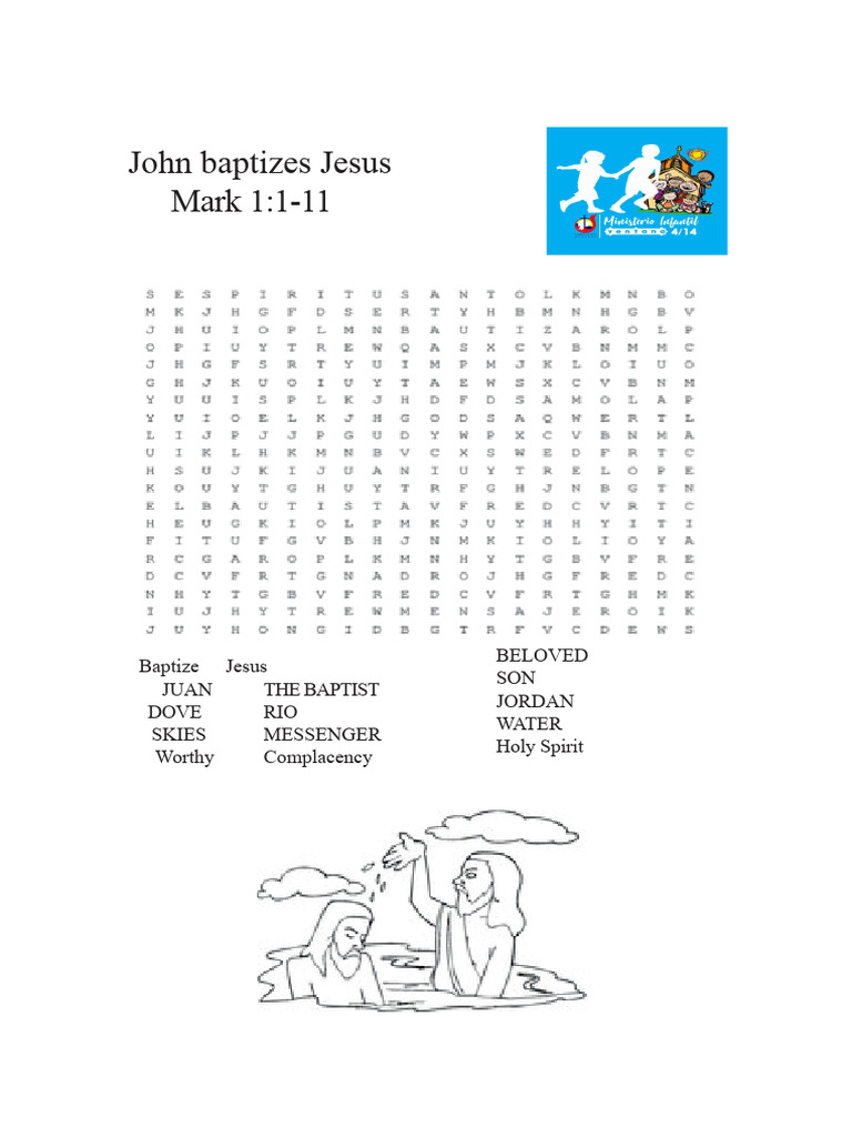 Jesus Baptism Word Search | PDF
