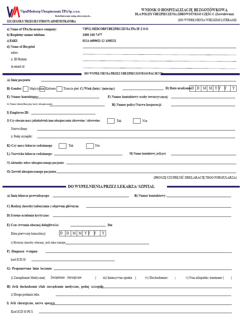 Vipul Pre-Autoryzacja | PDF