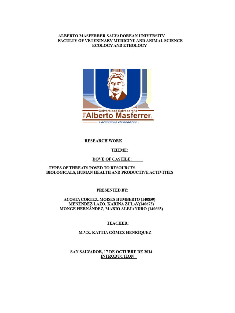 Research Work On La Paloma de Castilla (Corrections) | PDF | Columbidae