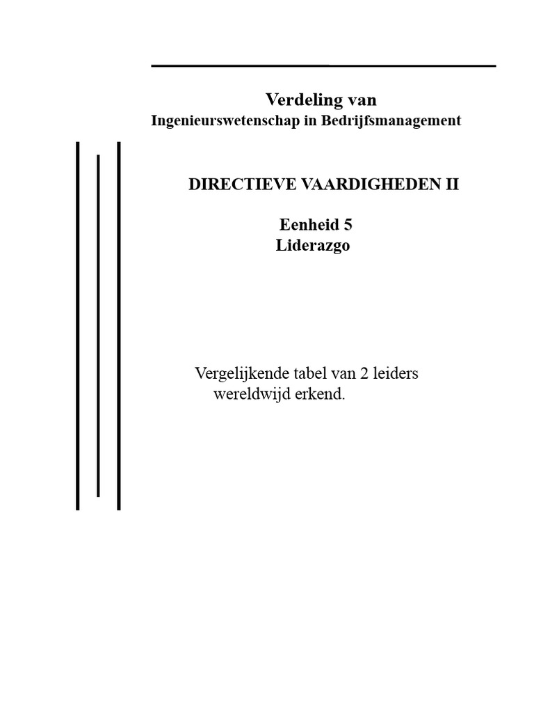Vergelijkende Tabel Van Leiders | PDF