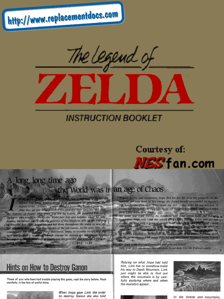 The Legend of Zelda - Manual - NES | PDF | Foreign Language Studies | Art