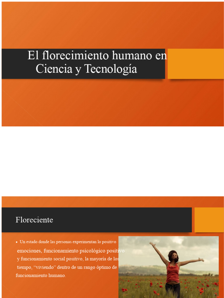 La Presentación Sobre El Florecimiento Humano | PDF | Felicidad ...