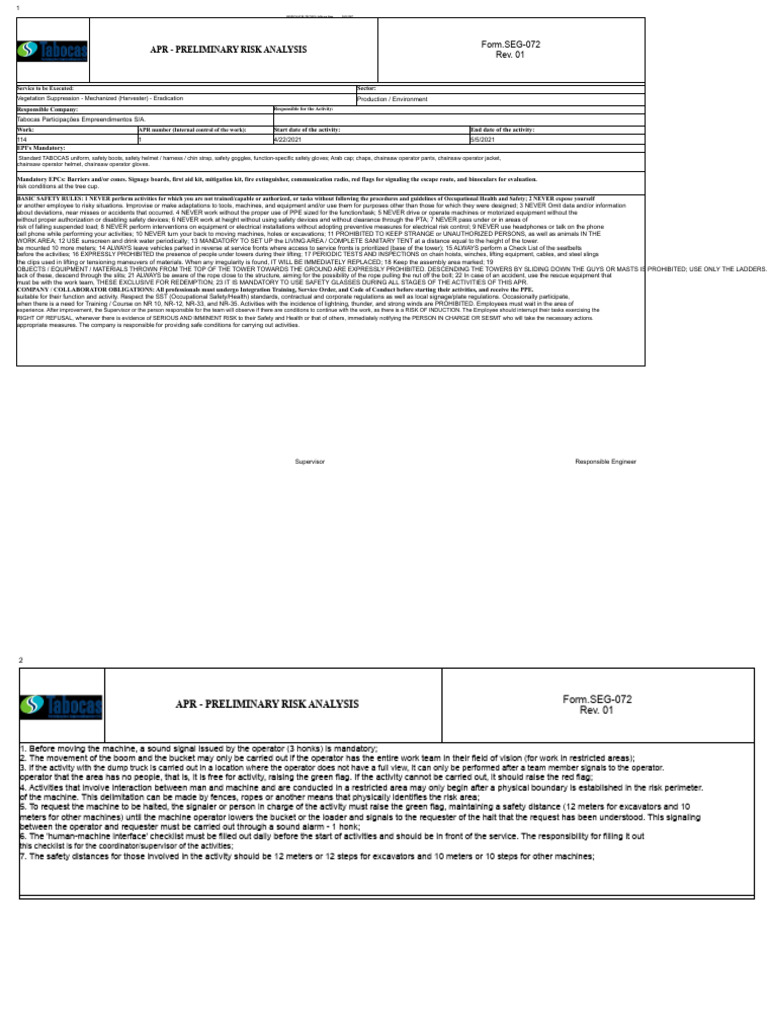 Form - seg-072-31-APR - 114 - Vegetation Suppression - Mechanized | PDF ...