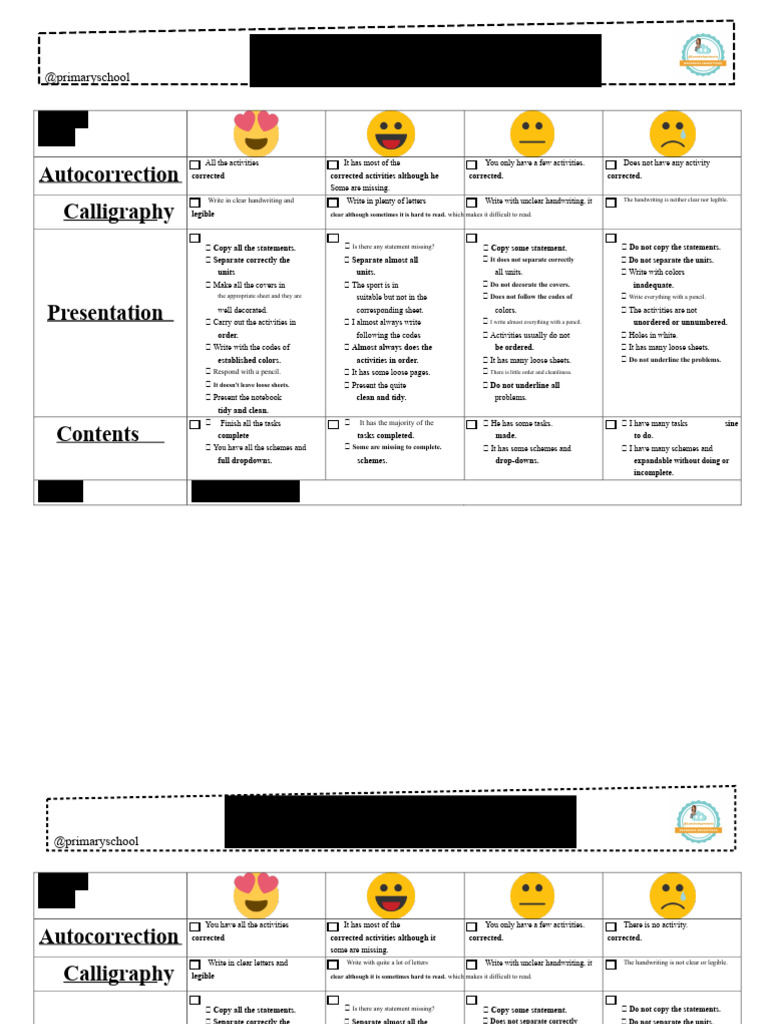 Rubric Notebook | PDF | Notebook | Writing