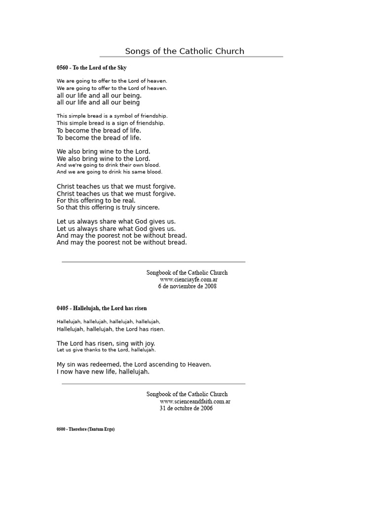Catholic Church Songbook Collection | PDF | Eucharist | Love