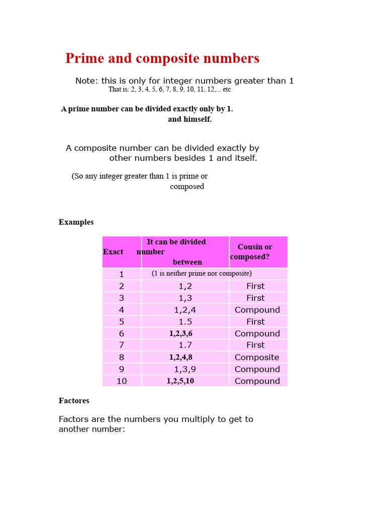 Prime and Composite Numbers | PDF | Prime Number | Numbers
