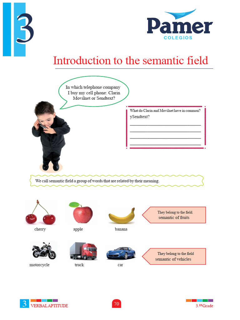 Ap - Verbal - 3° G - S3 - Introduction To The Semantic Field | PDF