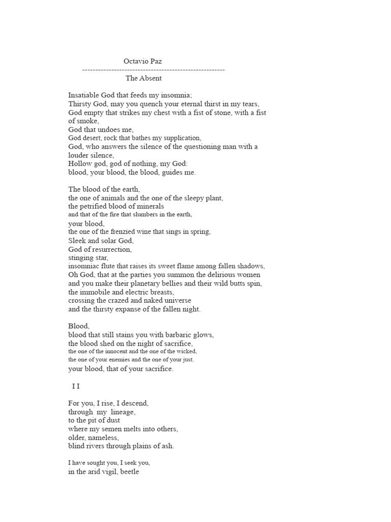 Octavio Paz. Poems | PDF | Haiku | Poetry