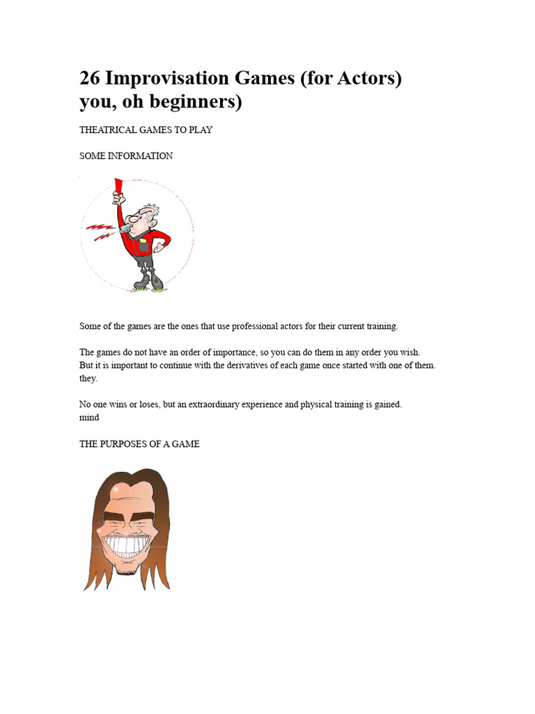 26 Improvisation Games | PDF | Improvisation | Theatre