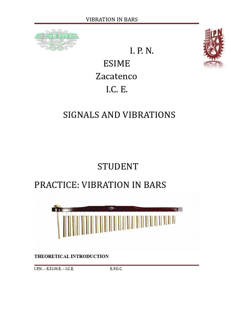 Practice - Signals and Vibrations - Bars | PDF | Sound | Harmonic