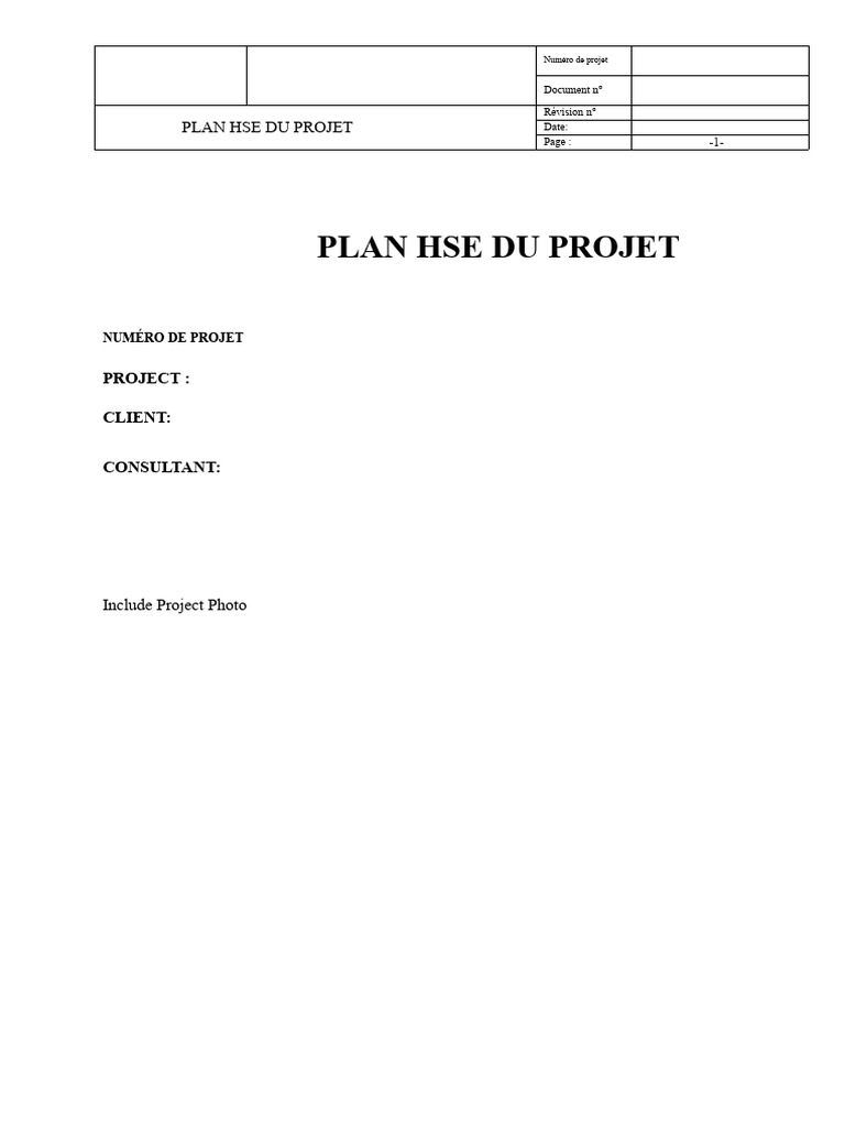 Plan HSE du Projet : Sécurité et Environnement | PDF | Sécurité | Business
