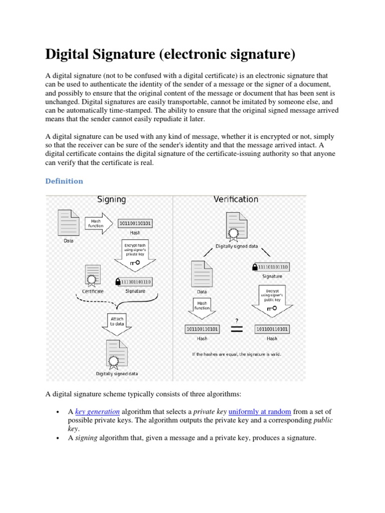 Digital Signature | PDF | Public Key Cryptography | Key (Cryptography)