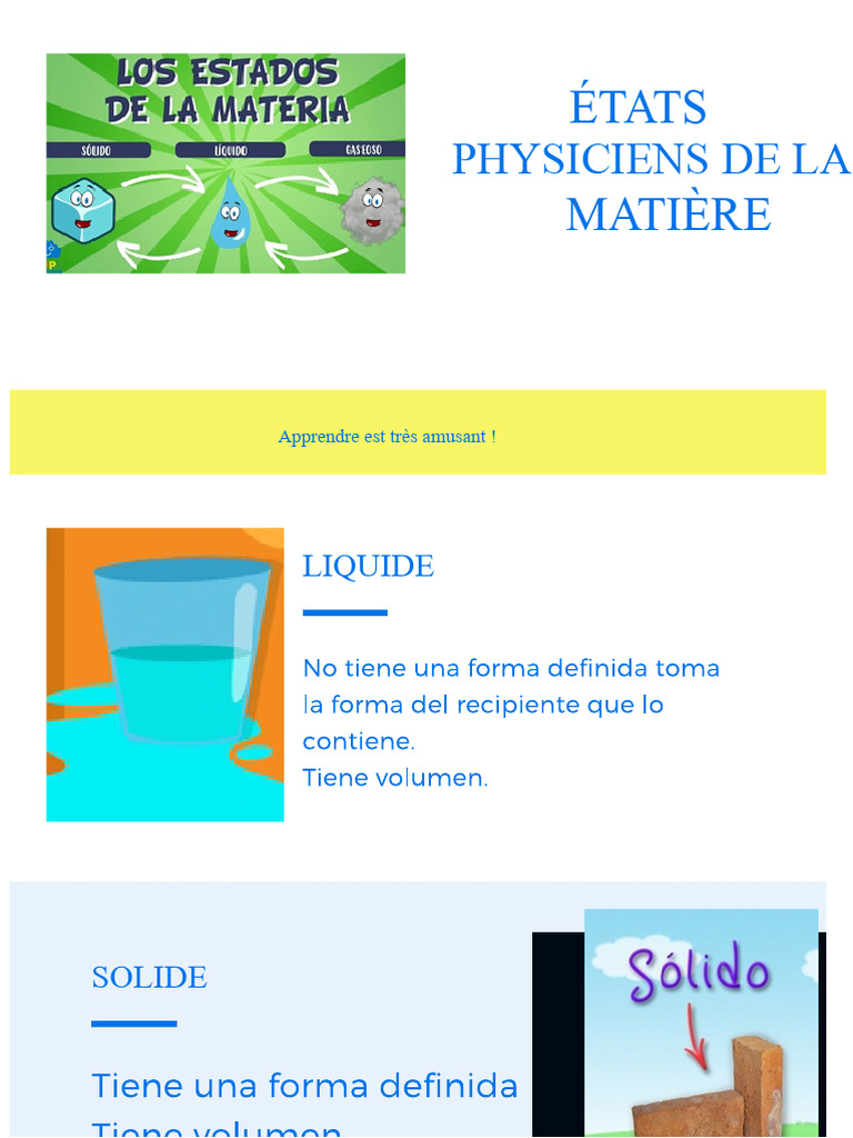 États de la matière : solide et liquide | PDF