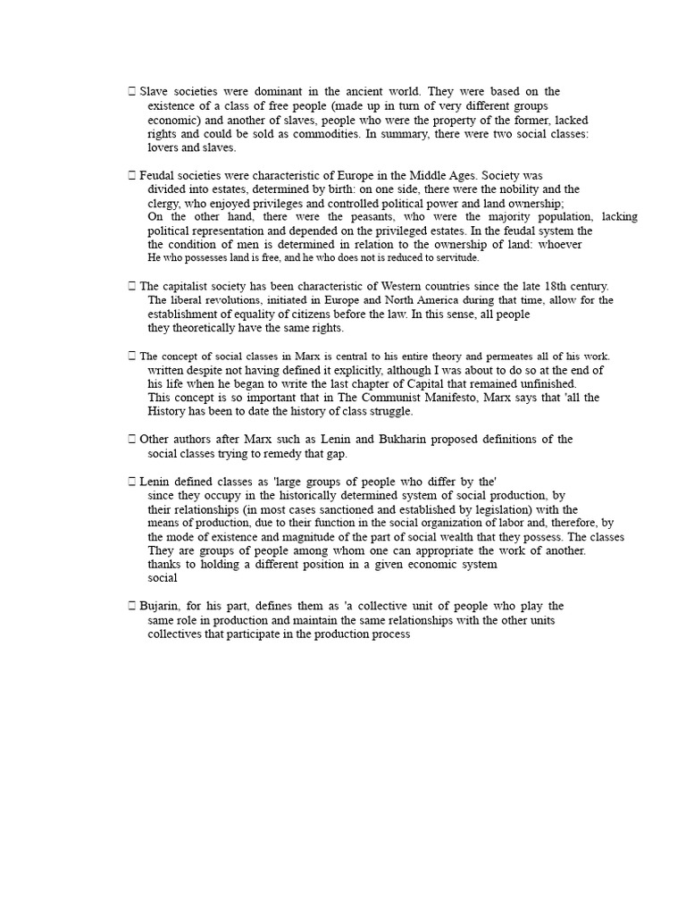 Social Classes Background | PDF | Feudalism | Society