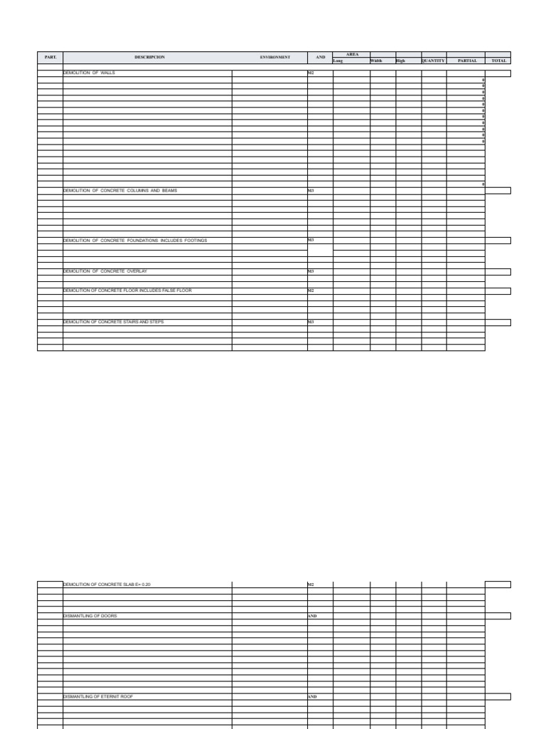 Demolition Metrics Template | PDF | Building | Buildings And Structures