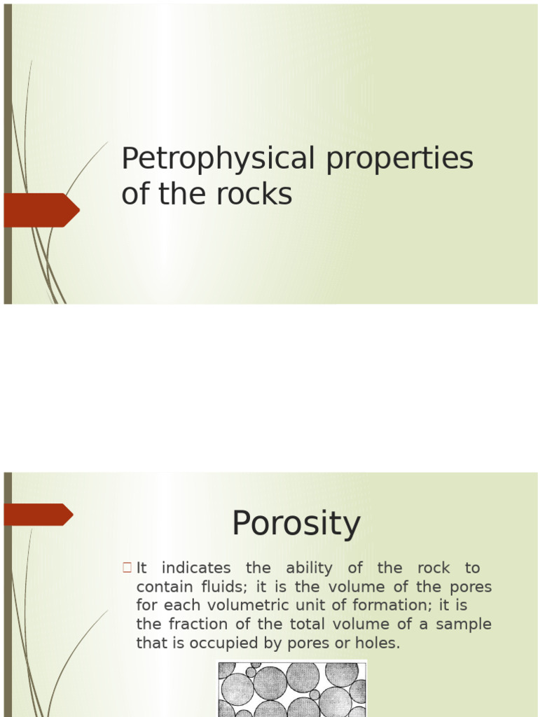 Petrophysical Properties of Rocks | PDF | Porosity | Electrical ...
