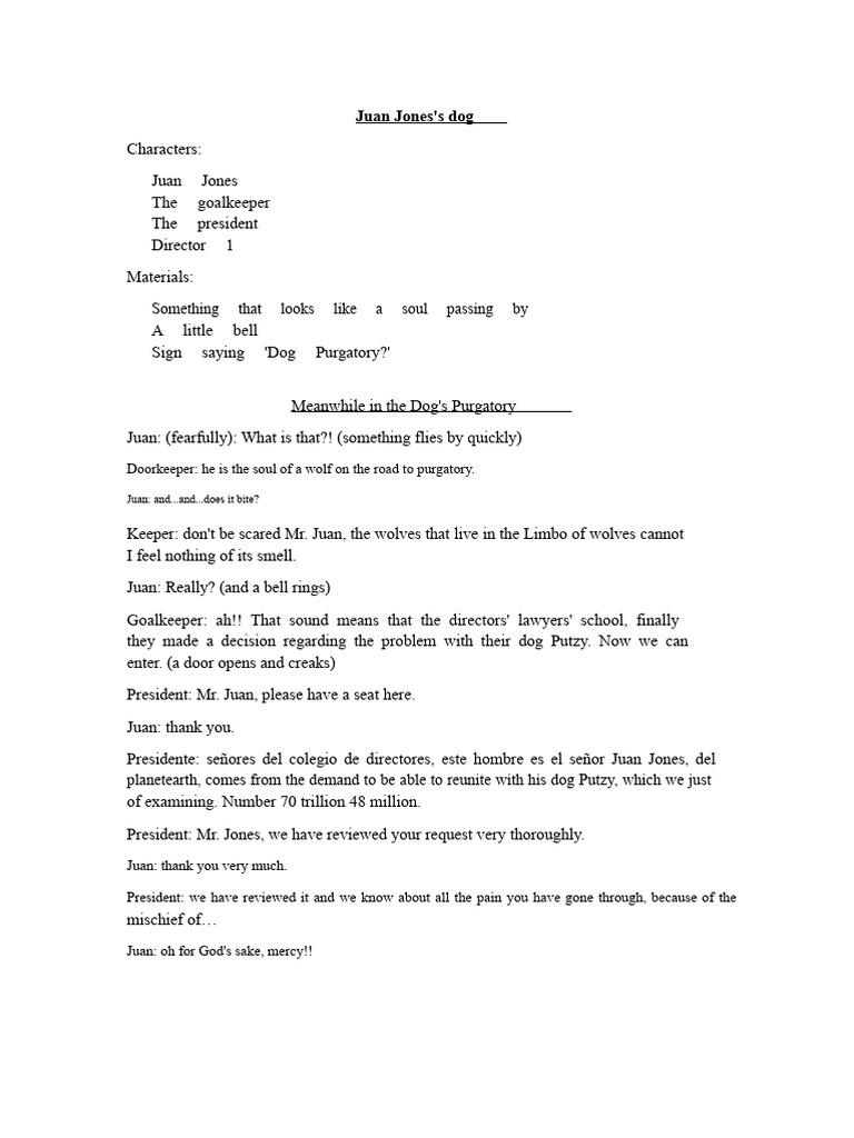 Juan Jones's Dog | PDF