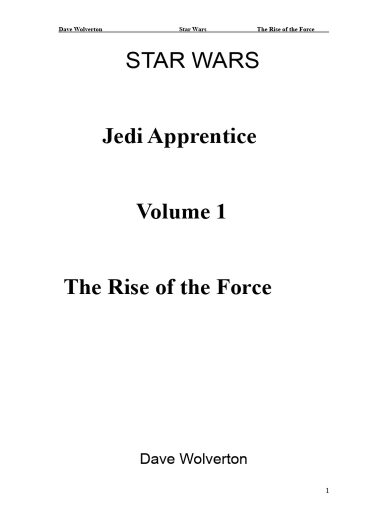 Star Wars Jedi Apprentice 01 The Rising of The Force | PDF | Obi Wan ...