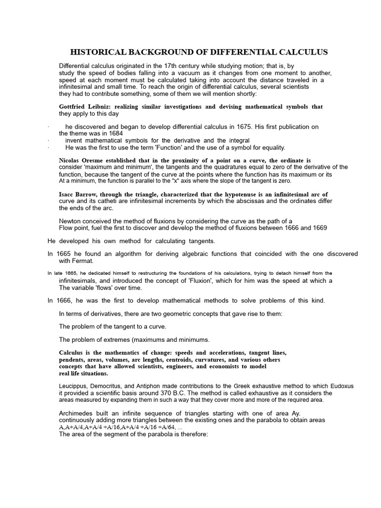 History of Differential Calculus | PDF | Calculus | Integral
