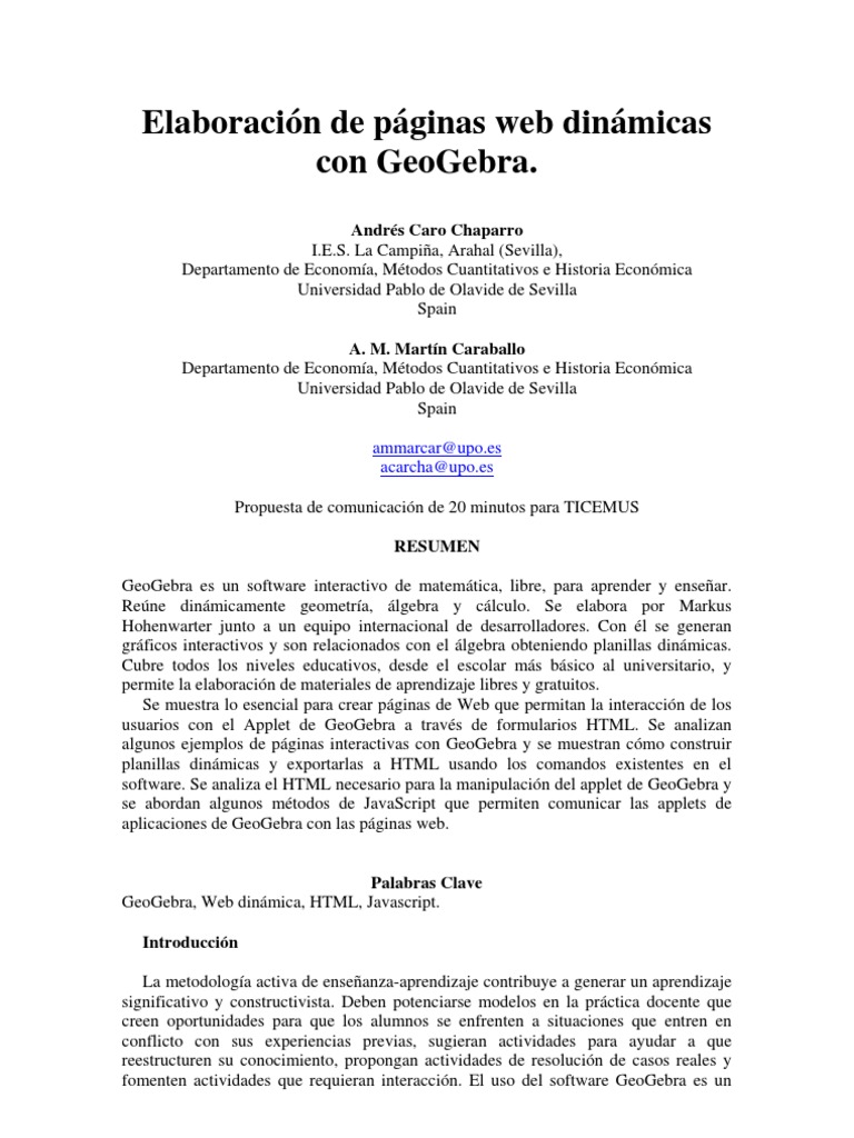 Geogebra Java Script | PDF | Página web | Red mundial