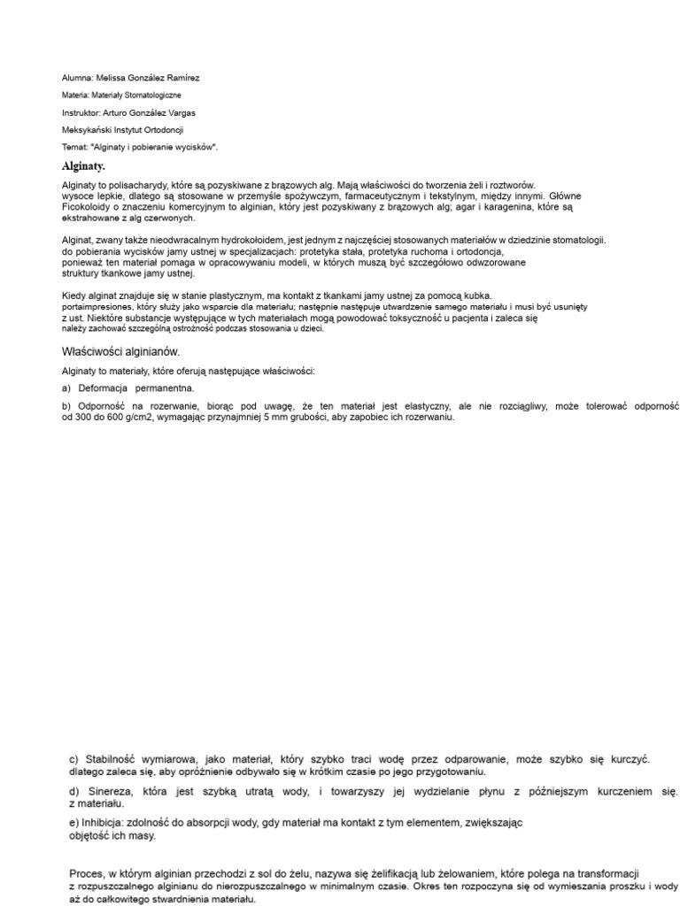 Alginaty I Pobieranie Wycisków PDF | PDF