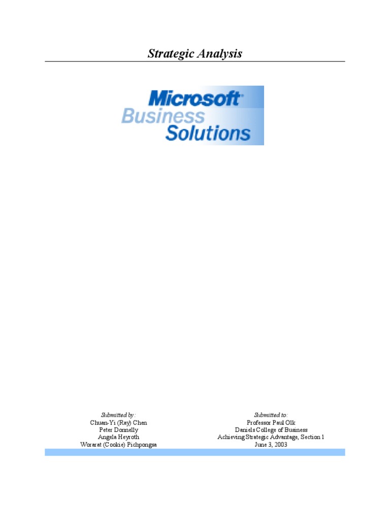 Microsoft Strategy | PDF | Strategic Management | Microsoft