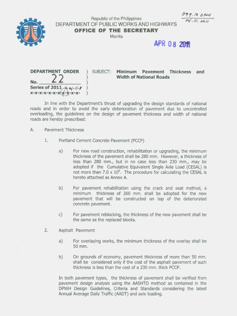 Pavement Design DPWH | PDF | Road Surface | Traffic