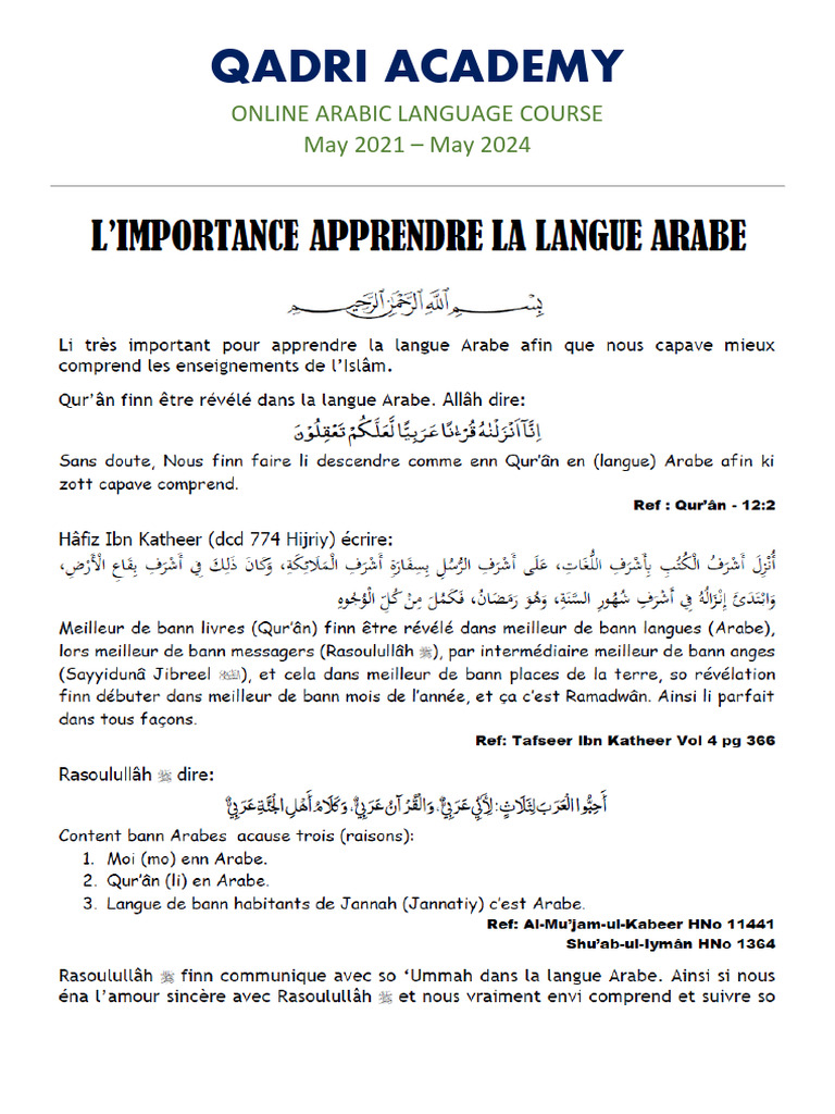 LimportanceappranArabe 210520 055721 | PDF