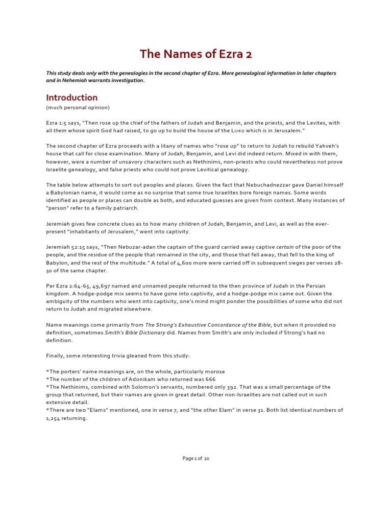 Names Of Ezra 2 Pdf Kingdom Of Judah Ezra