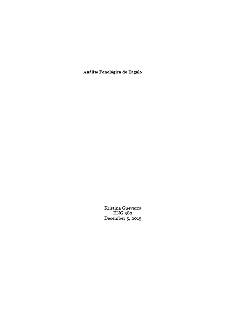 Fonologia do Tagalo: Vogais e Consoantes | PDF | Tagalog (idioma) | Vogal